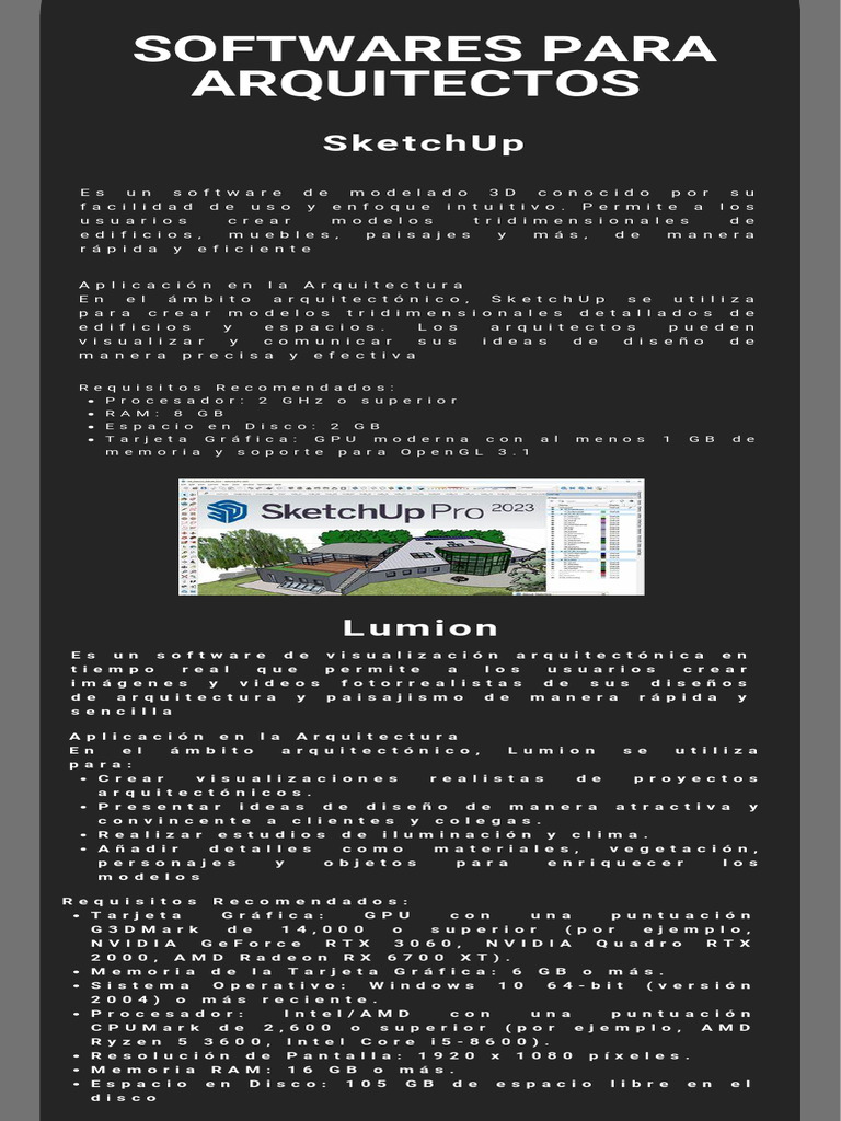 Infografía Programas 2D y 3D para La Arquitectura | PDF ...