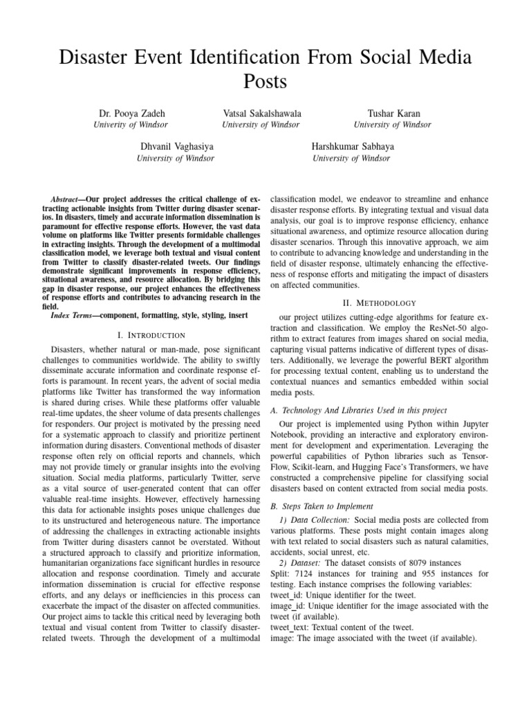 Disaster Event Identification From Social Media Posts | PDF | Accuracy ...