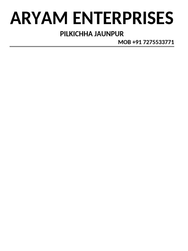 Aryam Enterprises | PDF