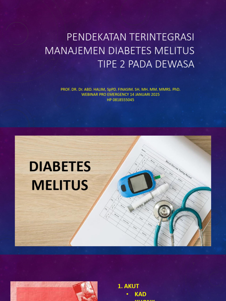 Slide Prof Halim Manajemen Diabetes Melitus Tipe 2 | PDF