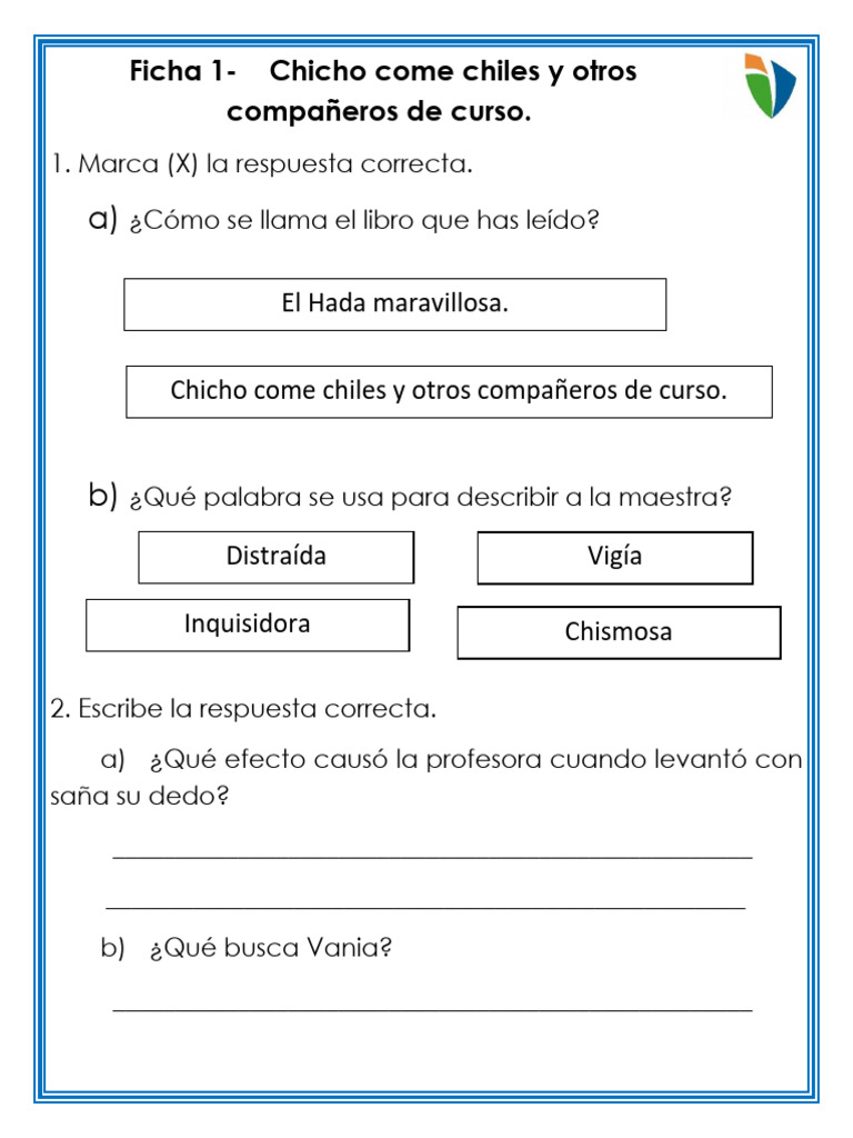 FICHA DE LECTURA - Chicho Come Chiles y Otros Compa241eros - 1 - 15321877 | PDF