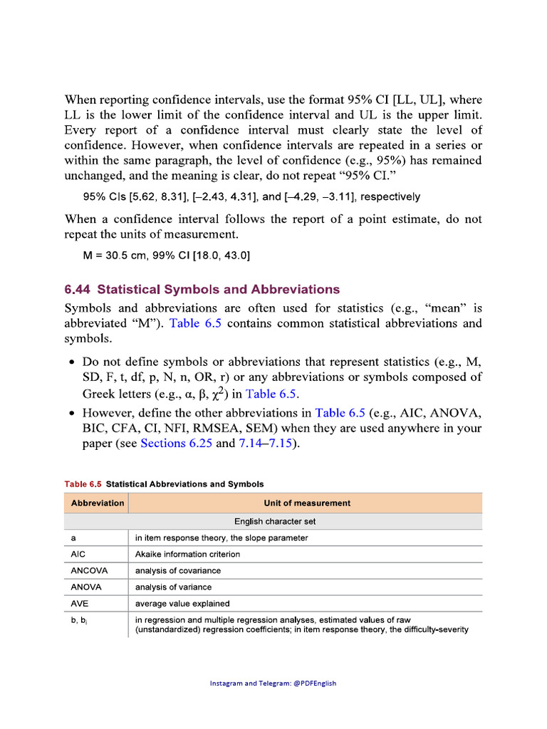 Statistics Abbreviations Guide | PDF