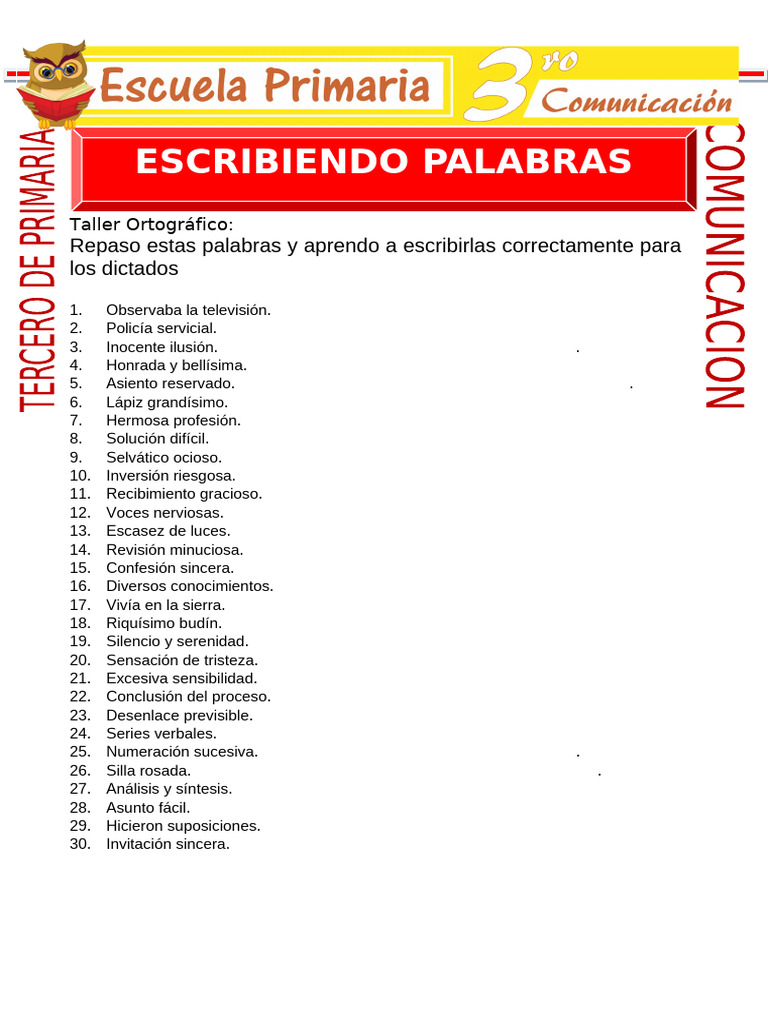 Palabras para Dictado | PDF