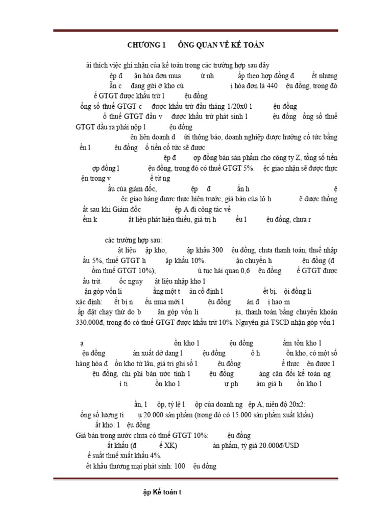 Bai tap KTTC1_TONG HOP | PDF