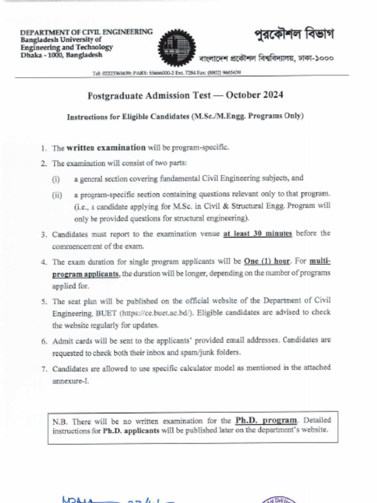 List of Eligible Candidates For Written Exam PG Admission October 2024 ...