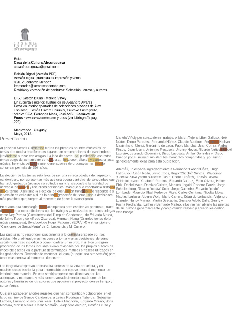 Somos Candombe | PDF | Acorde (Música) | Musica Tango