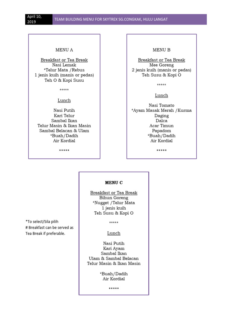 Catering Menu | PDF