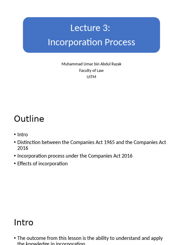 Incorporation Process Under Companies Act 2016 | PDF | Companies | Justice