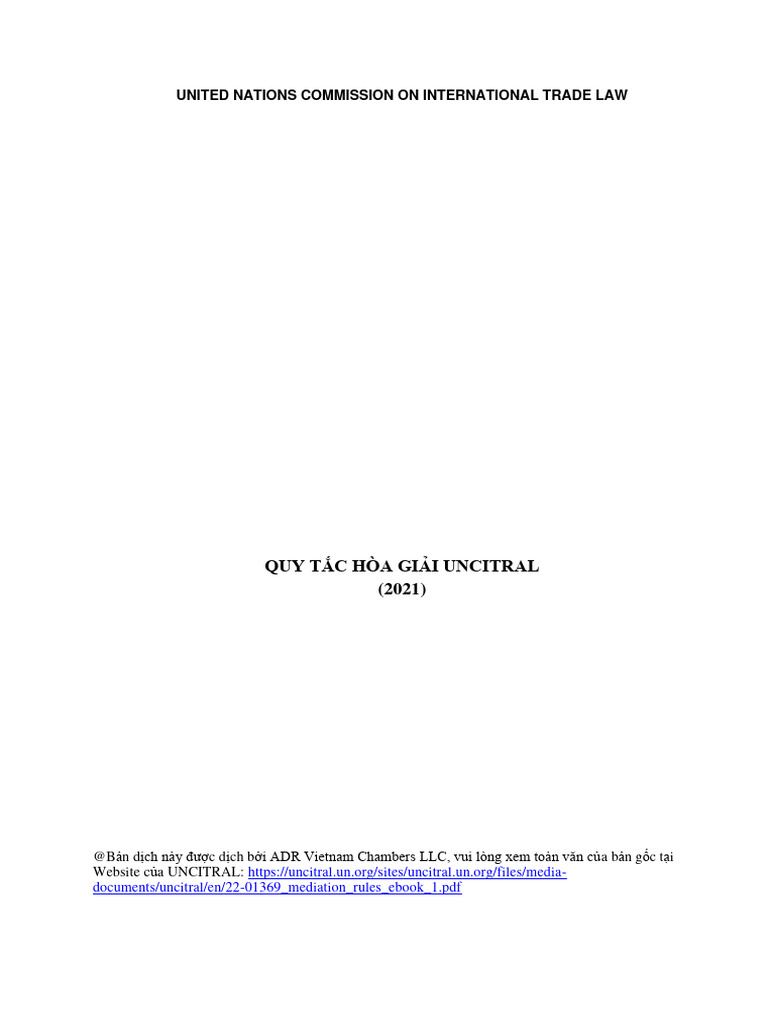 Quy Ta C Hoa Gii Cu A UNCITRAL 2021 | PDF