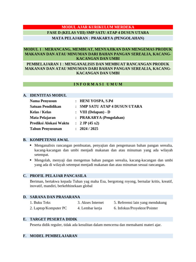 Modul Ajar Kurmer | PDF