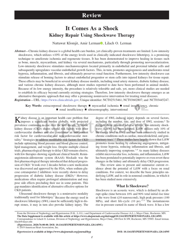 1-It Comes As A Shock - Review - Kidney Repair Using Shockwave Therapy ...