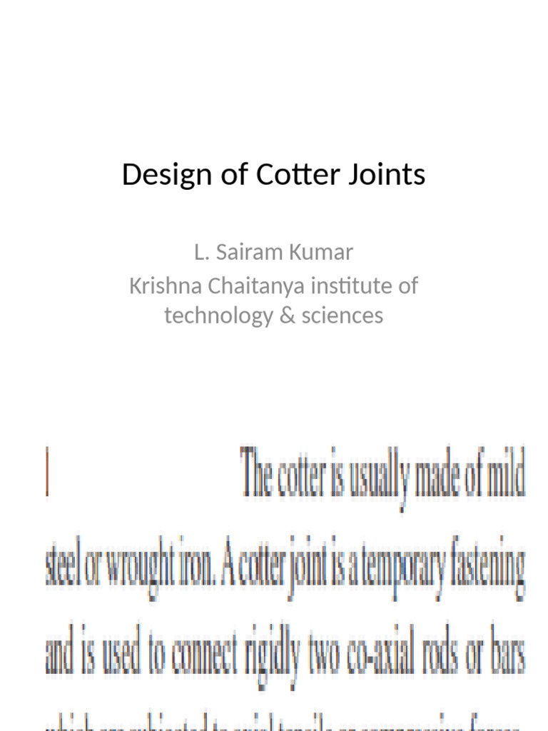 Cotter Joints DMM1 | PDF