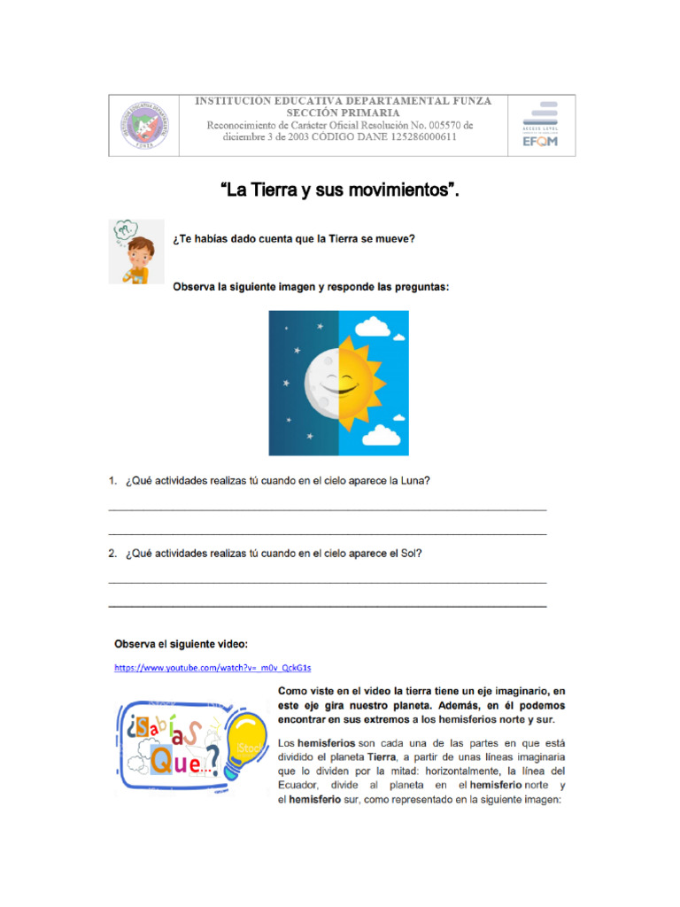 La Tierra y Sus Movimientos - Guia 4 - 2025 | PDF