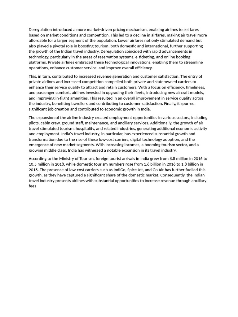 Impact of Deregulation on India's Airline Growth | PDF | Airlines | Low ...