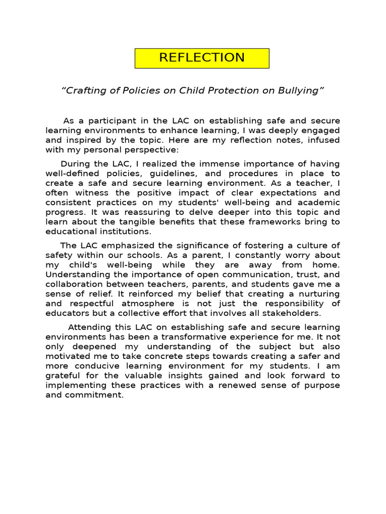 Reflection Notes During LAC #1 | PDF