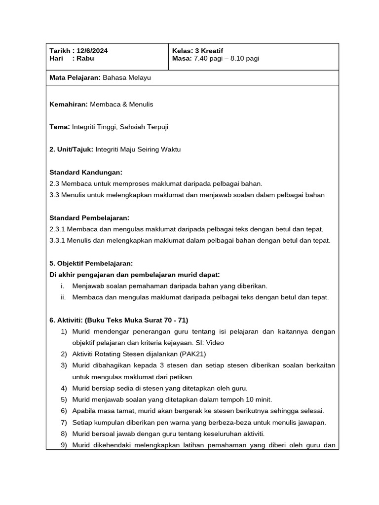 RPH 05 Jun (M12) Rabu | PDF