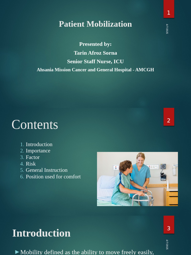 Patient Mobilization | PDF | Flexibility (Anatomy) | Mental Health