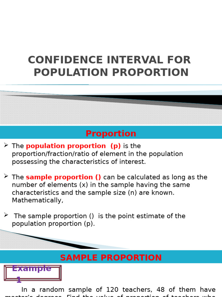 8 Confidence Interval For Population Proportion | PDF | Sampling ...