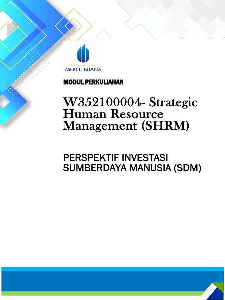 Modul Strategic Human Resource Management (TM1) | PDF
