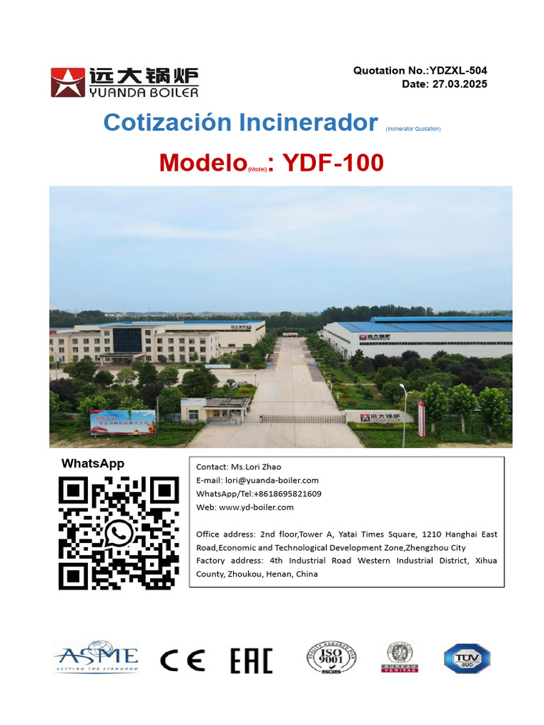 25.3.27 Cita Del Incinerador YDF-100 | PDF