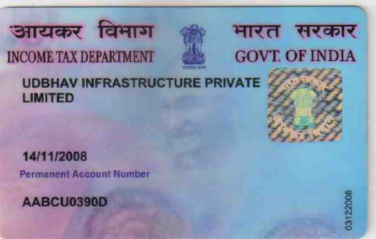 Pan Card - Udbhav Infrastructure | PDF