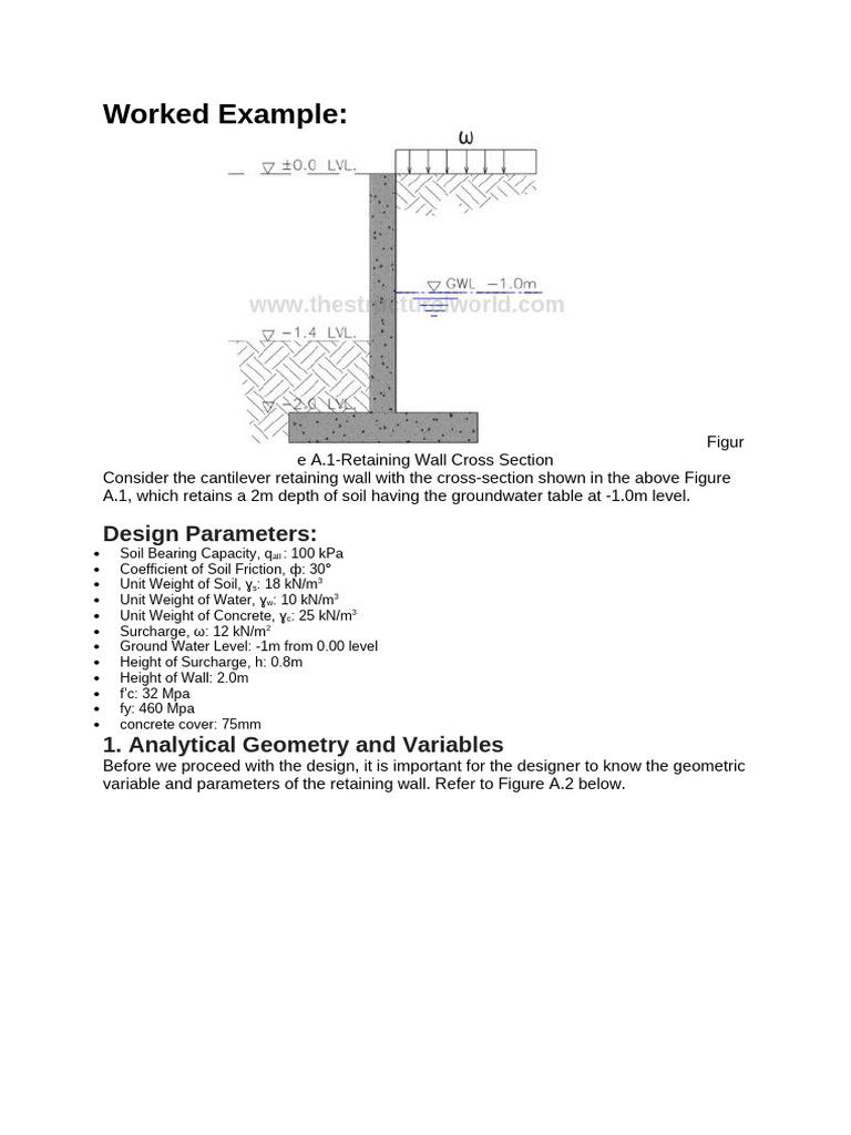 Worked Example - Retaining Wall | PDF | Mechanics | Applied And Interdisciplinary Physics