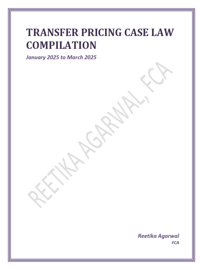 Transfer Pricing Case Law Compilation | PDF | Royalty Payment | Expense