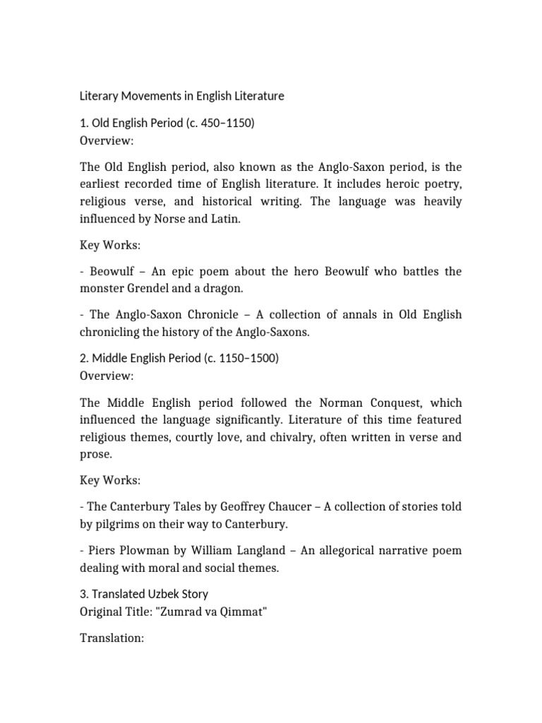 Literary Movements | PDF