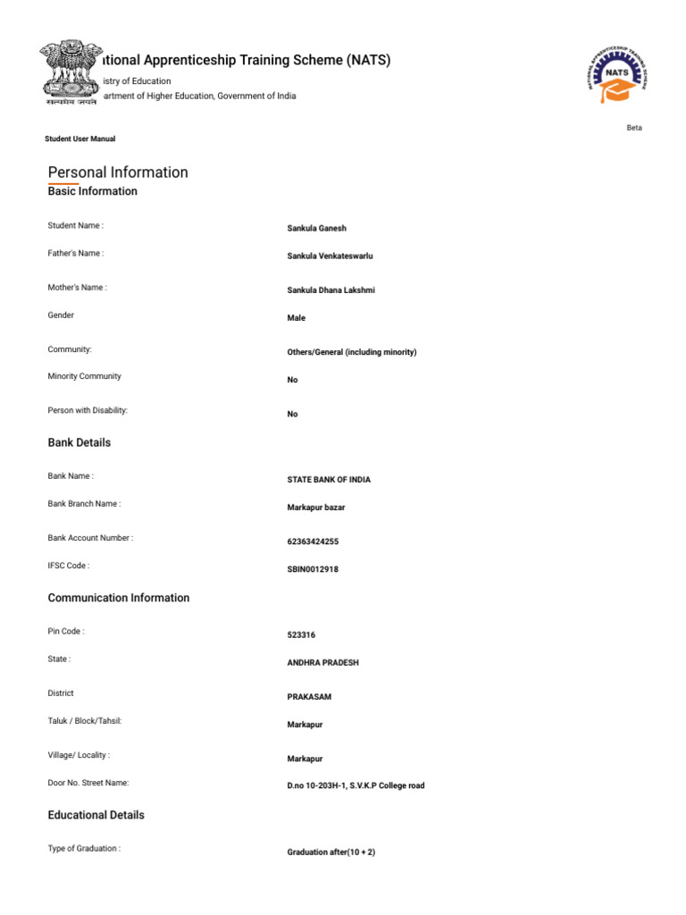 National Apprenticeship Training Scheme (NATS) | PDF