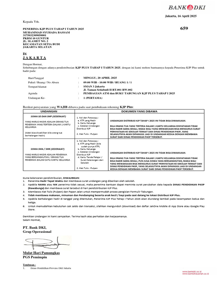 Und 1 KJP Tahap I 2025 - Kec Setiabudi | PDF