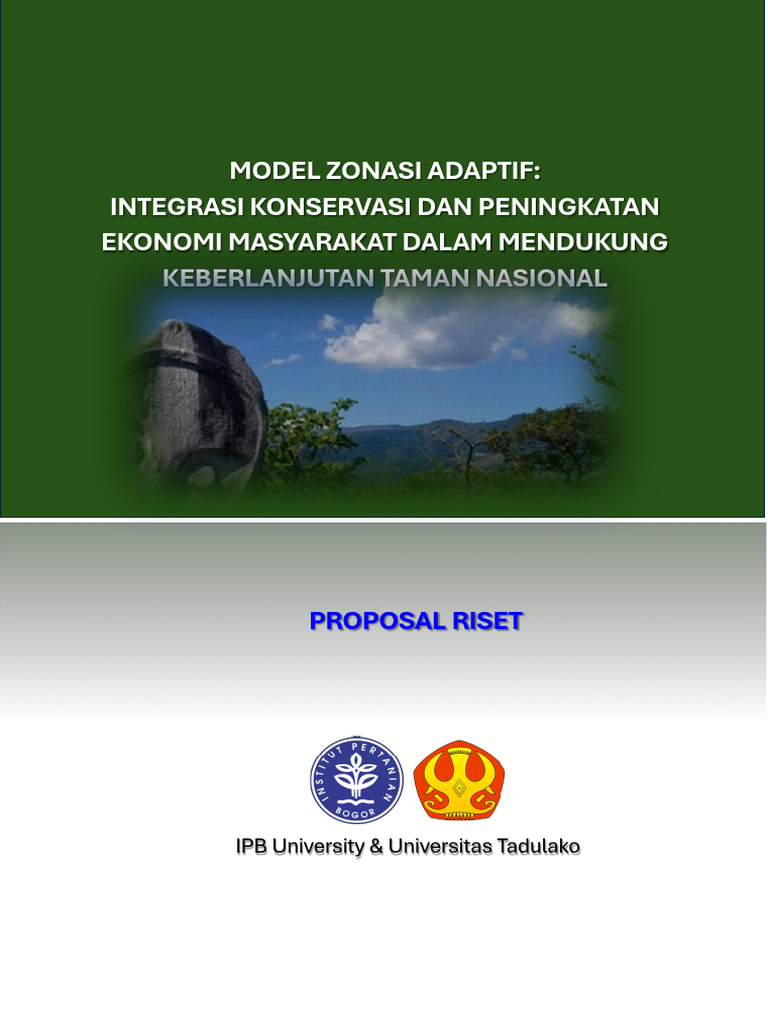 Proposal Riset Lore-Lindu IPB-UNTAD | PDF