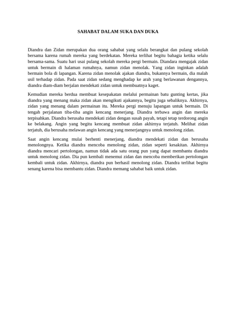 NASKAH PANTOMIM DIANDRA DAN ZIDAN | PDF