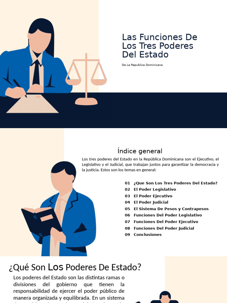 Funciones de los Tres Poderes del Estado | PDF | Separación de poderes ...