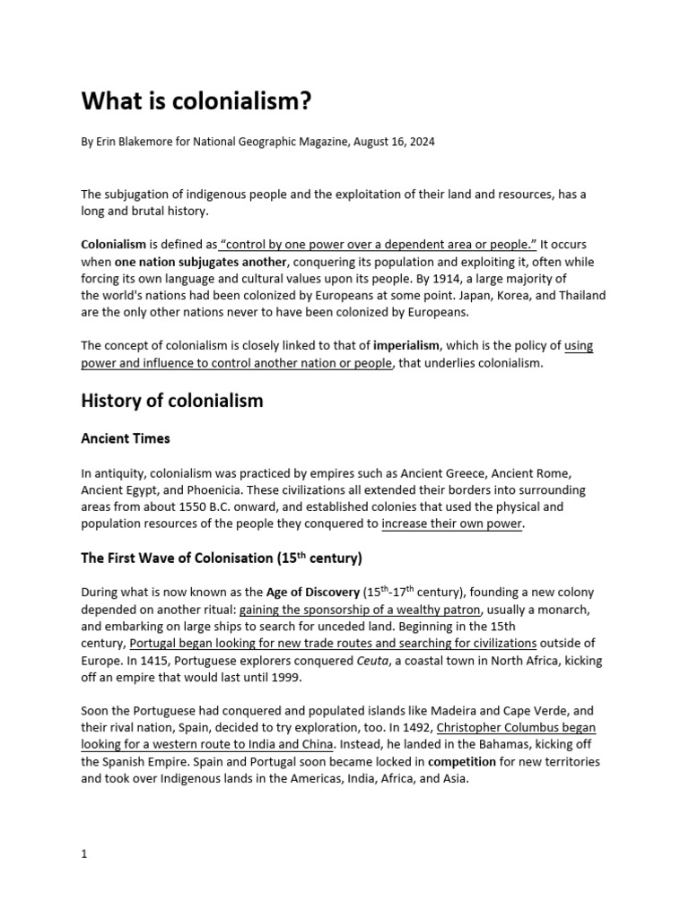 Colonisation IX - Textbook Extract | PDF | Colonialism | Colonization