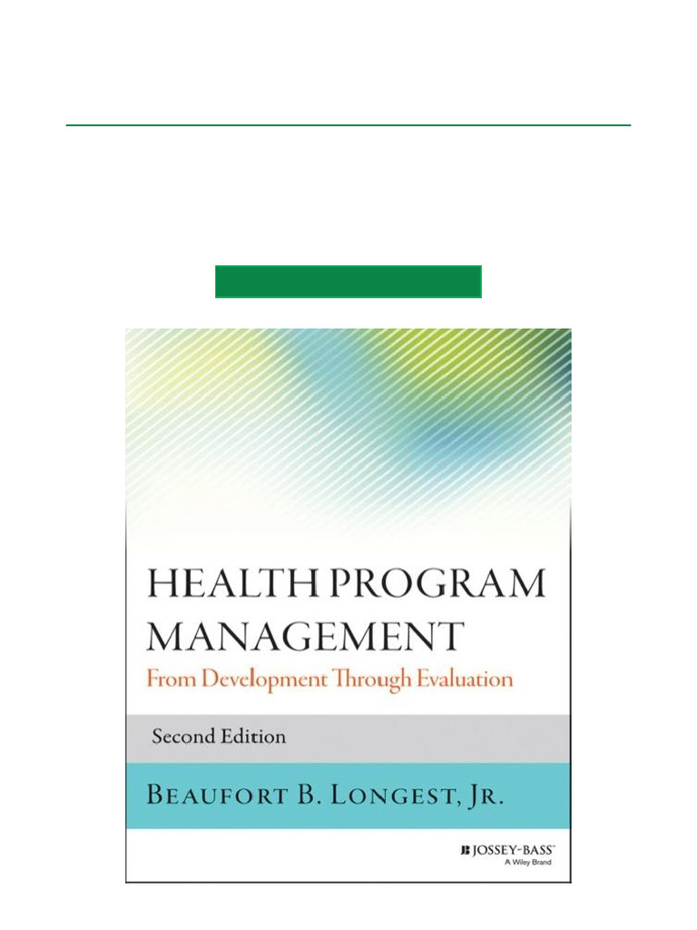Health Program Management From Development Through Evaluation - 2nd ...