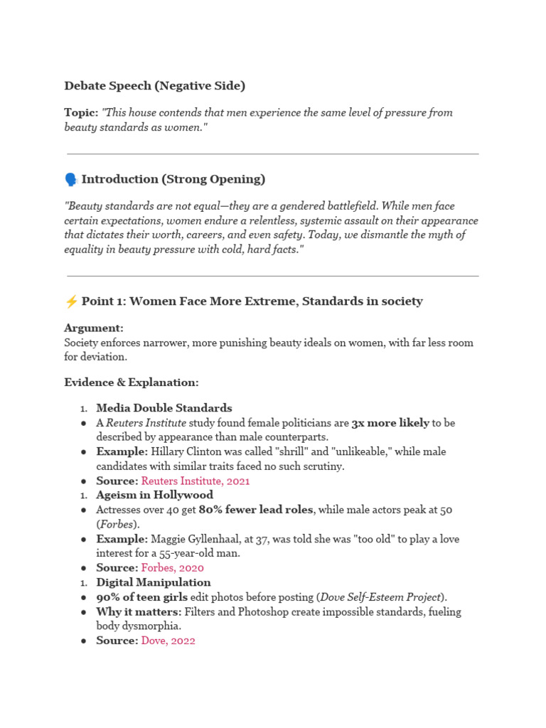 Debate Speech (Negative Side) | PDF