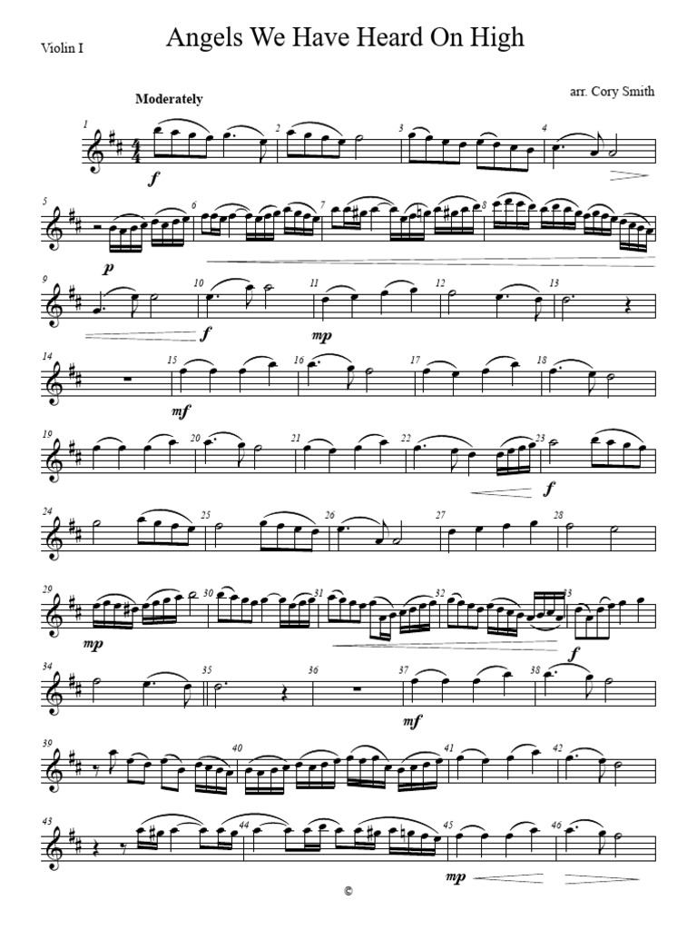 Angels We Have Heard On High - Violin I | PDF