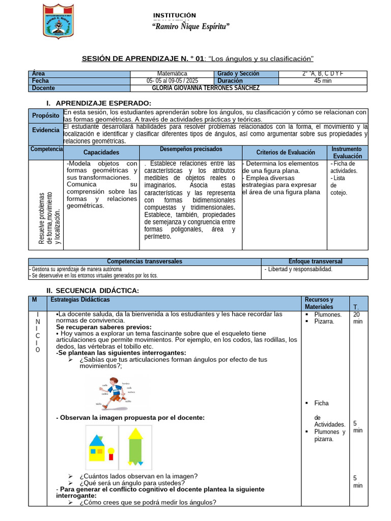 Los Angulos y Su Clasificación | PDF | Geometría | Geometría euclidiana