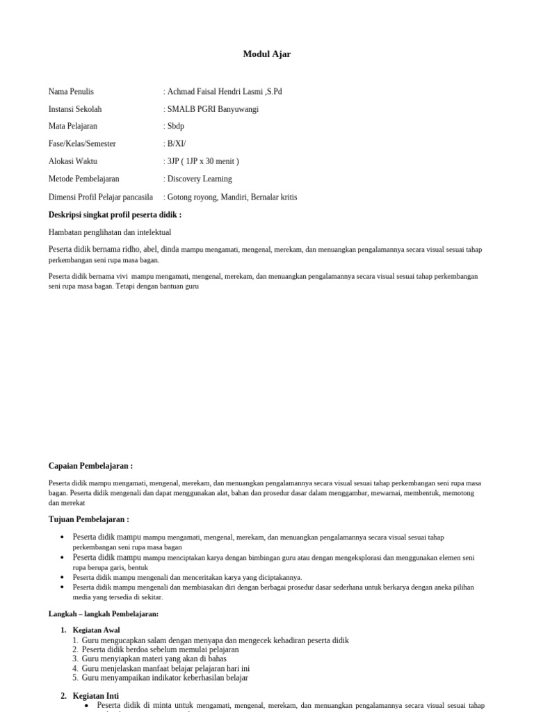 Modul Ajar SBDP | PDF