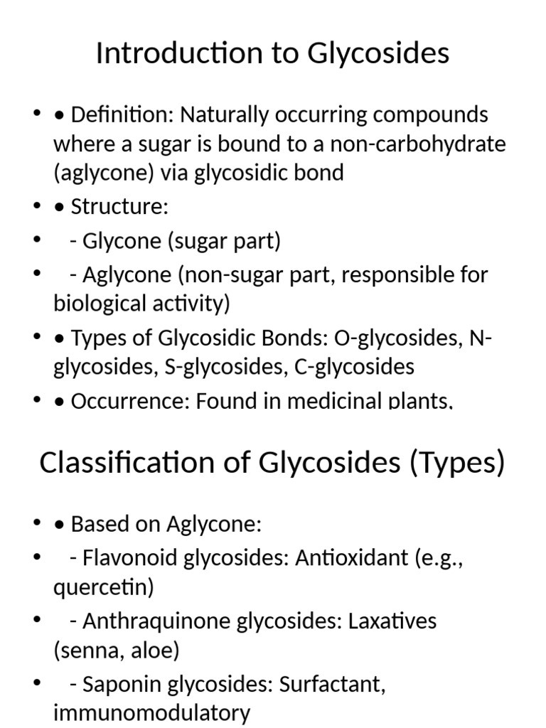 Glycosides Presentation | PDF