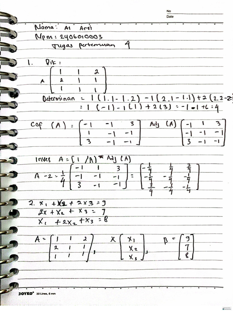 Al Arsi - 2406010003 MTK Teknik - Tugas Pert | PDF