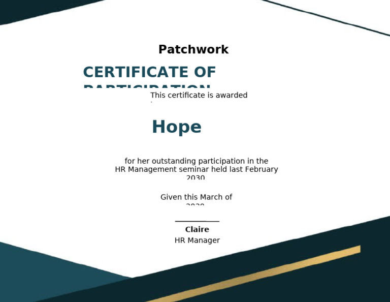 Simple HR Certificate Template | PDF