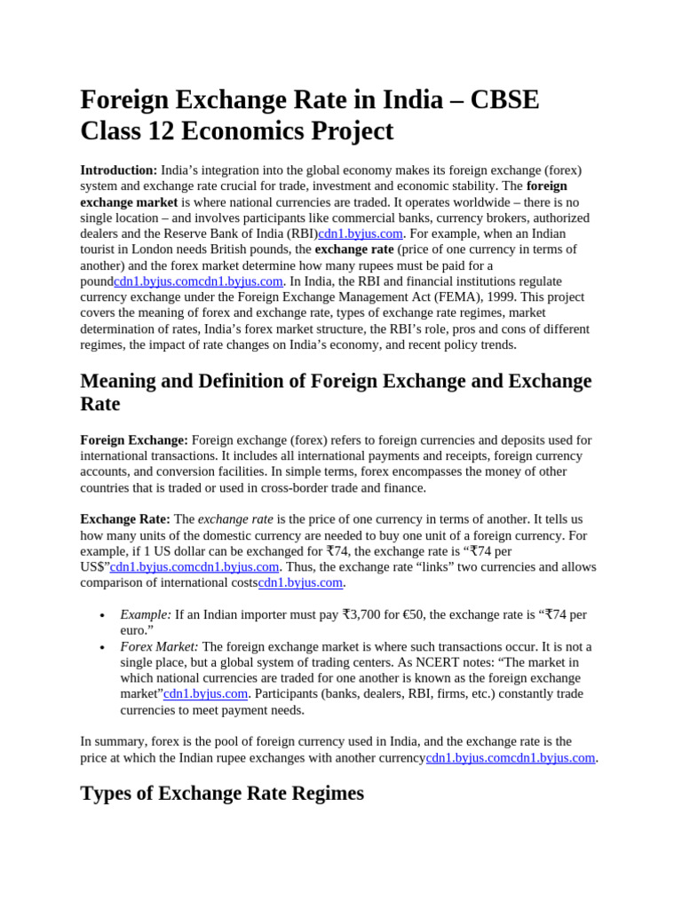 Understanding India's Exchange Rate System | PDF | Foreign Exchange ...