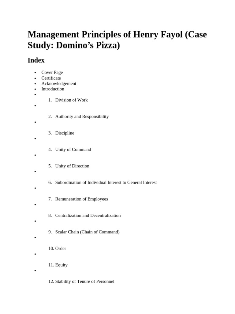 Management Principles of Henry Fayol | PDF | Employment | Incentive