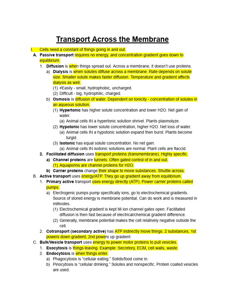 Membrane Transport Mechanisms Explained | PDF | Cell Membrane | Cell ...
