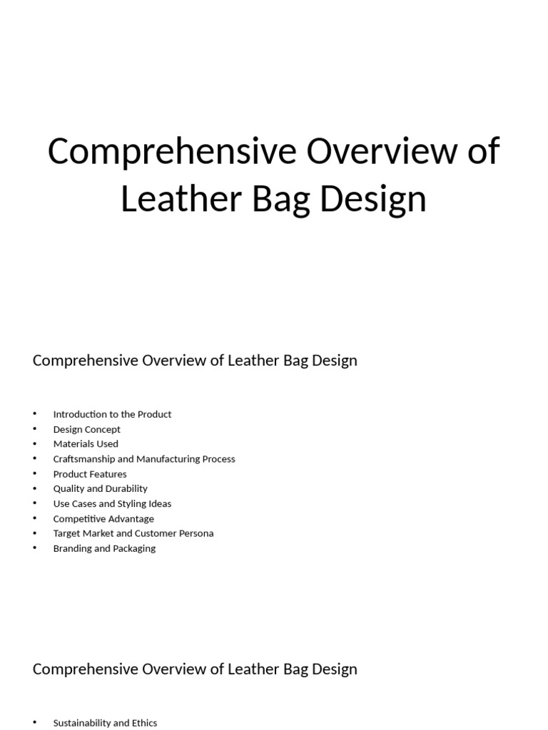 Comprehensive Overview of Leather Bag Design | PDF | Brand