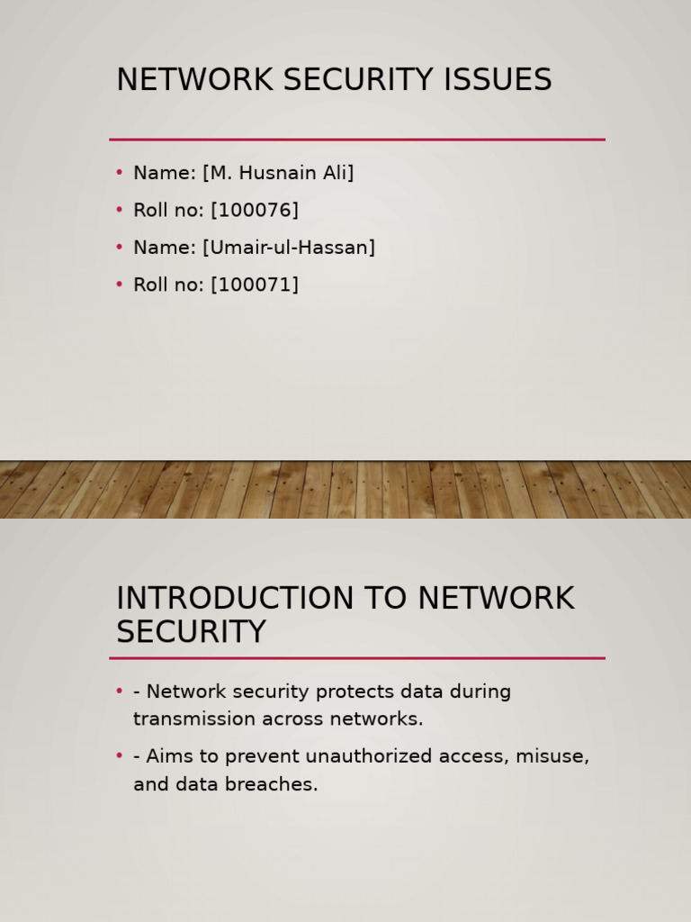 Network Security Issues Presentation | PDF