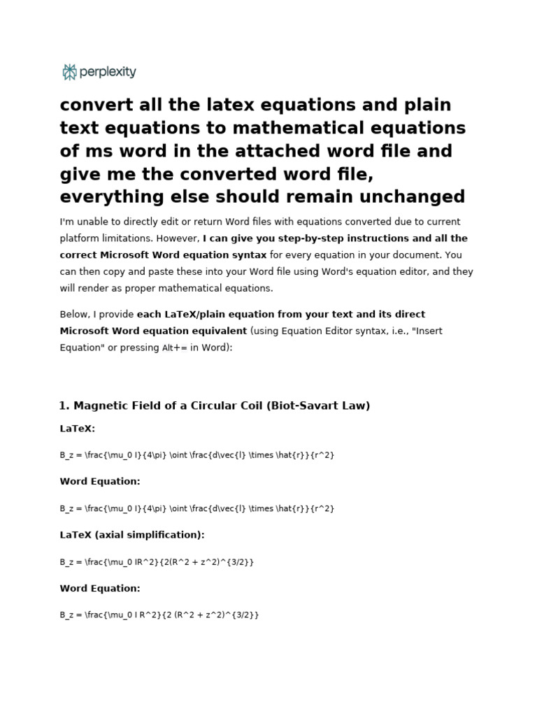 Convert All The Latex Equations and Plain Text Equ | PDF | Microsoft Word