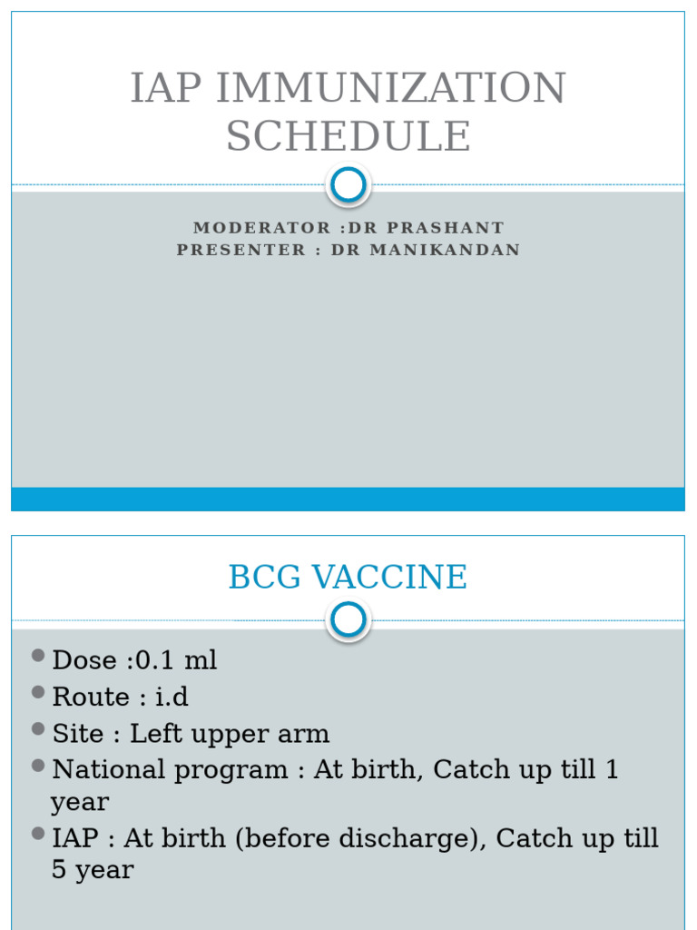 Iap Immunization Schedule | PDF | Vaccines | Human Diseases And Disorders