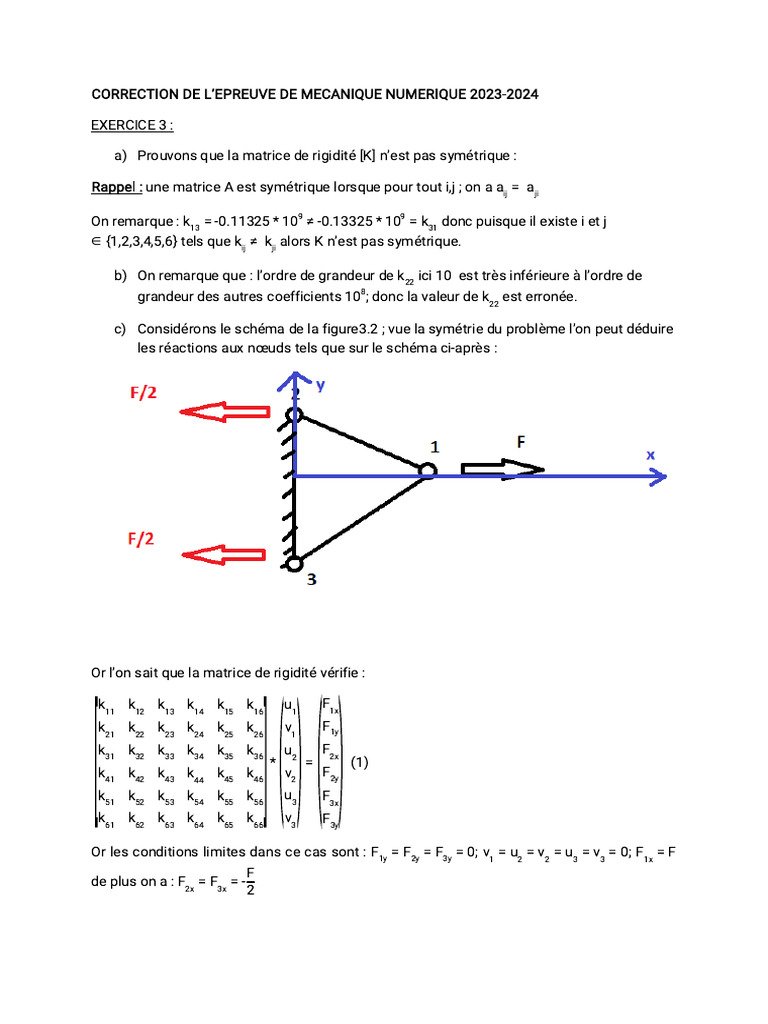 correction sn computational | PDF | Matrice (Mathématiques) | Objets mathématiques